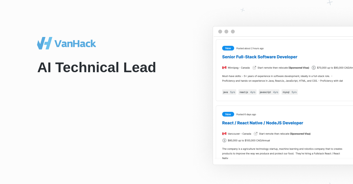 AI Technical Lead - VanHack